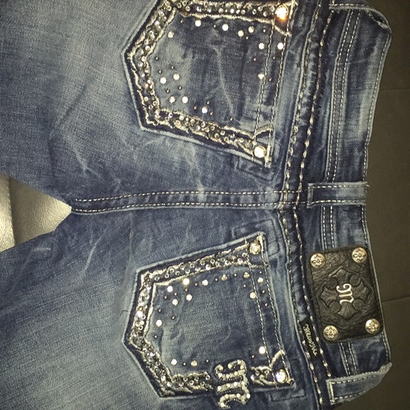 Jeans | Miss Me Size 26 2 Bootcut Jeans W Rhinestones | Poshmark